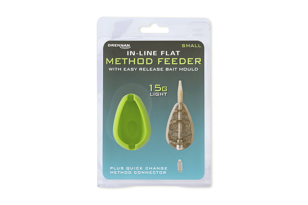Drennan In-Line Flat Method Feeder With Easy Release Bait Mould – The Tackle Company