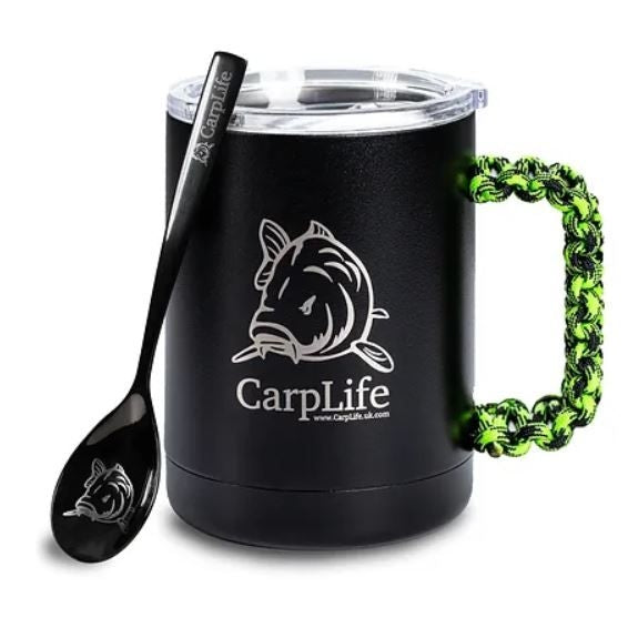 CarpLife Hand Finished Thermal Mug & Spoon Set Neon Green – The Tackle ...